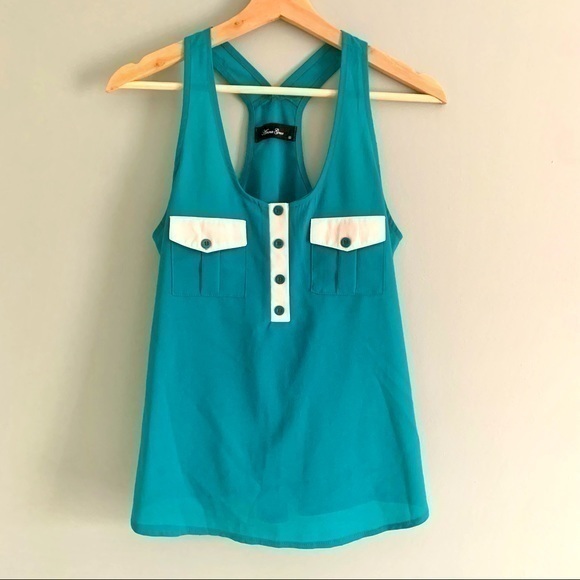 Anna Grace | Tops | Anna Grace Teal Sleeveless Tank Blouse With Pocket ...